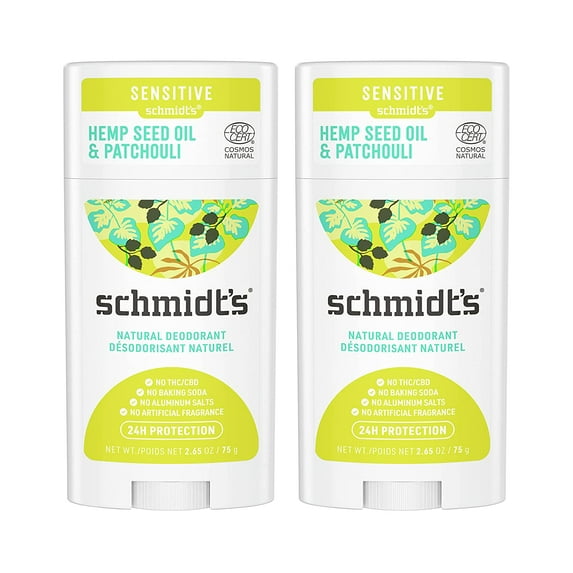 (2 Pack) Schmidt's Natural Deodorant for Sensitive Skin, Patchouli ...