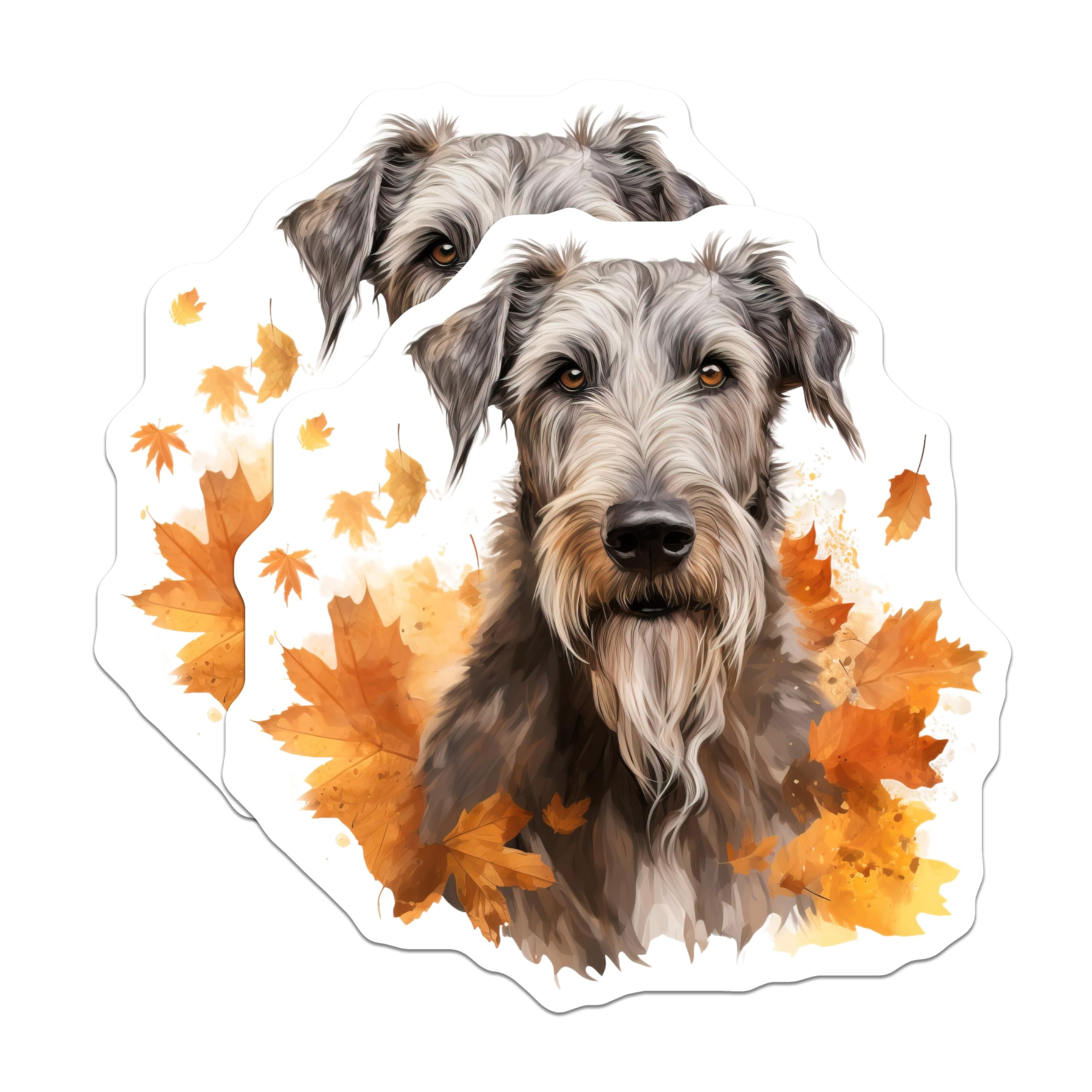 (2 Pack) Schnauzer Magnets - Autumn Dog Art - Fall Pet Decor - 5 Inches ...