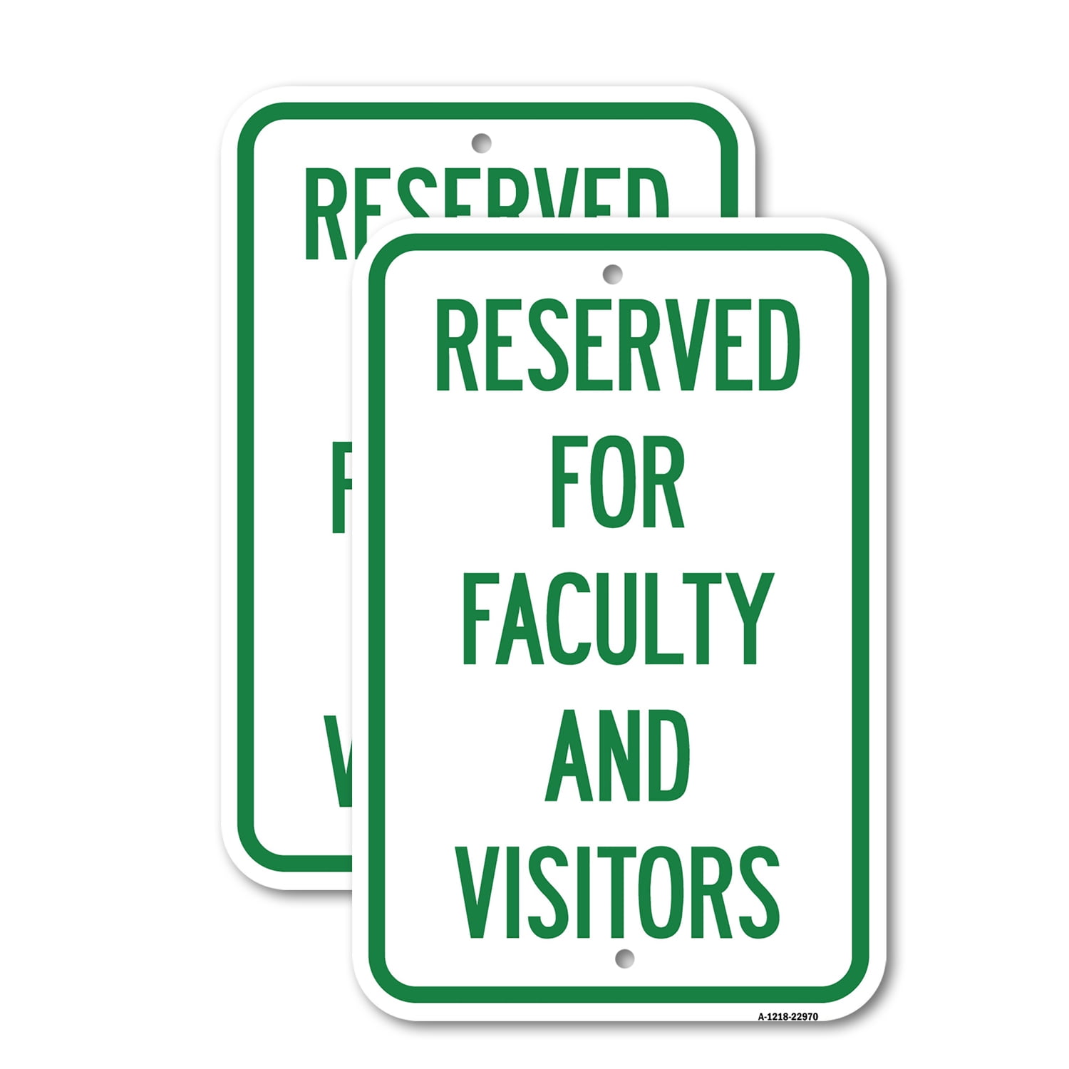 (2 Pack) School Parking Sign Reserved for Faculty and Visitors | 12" X ...
