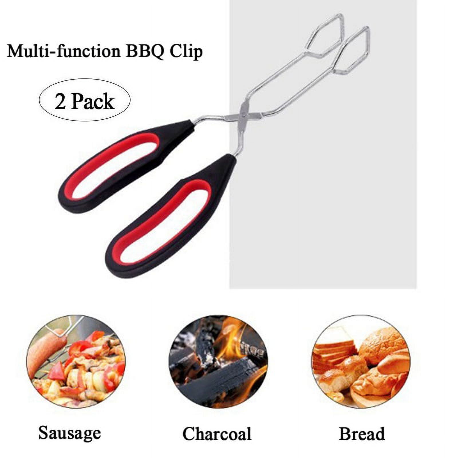 2 Pack Scissor Tongs Cooking Stainless Steel Food Tongs Barbecue ...