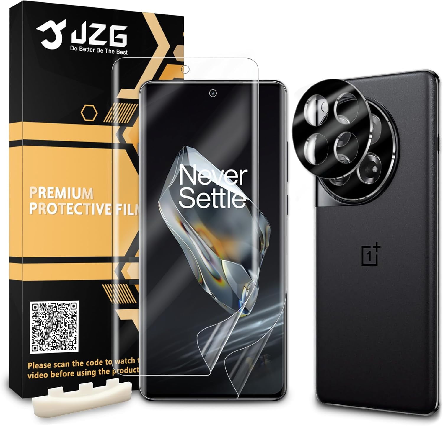 2 Pack Screen Protector for OnePlus 12 (Soft film), 2 Pack Camera Lens ...