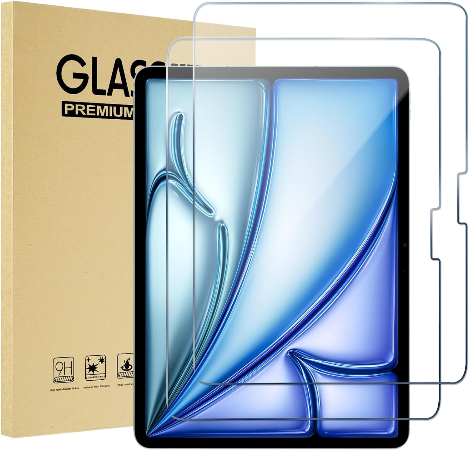 2 Pack Screen Protector for iPad Air 11 Inch (M3) 2025/ (M2) 2024 ...