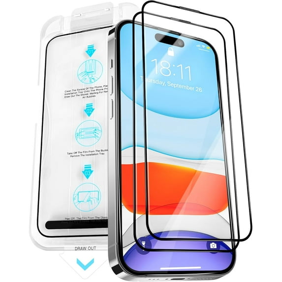 2 Pack Screen Protector for iPhone 16 Plus,Durable and Drop-Proof with ...