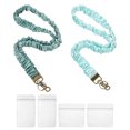 2 Pack Scrunchie Lanyards 4 Card Holder, Green/Light Blue - Walmart.com