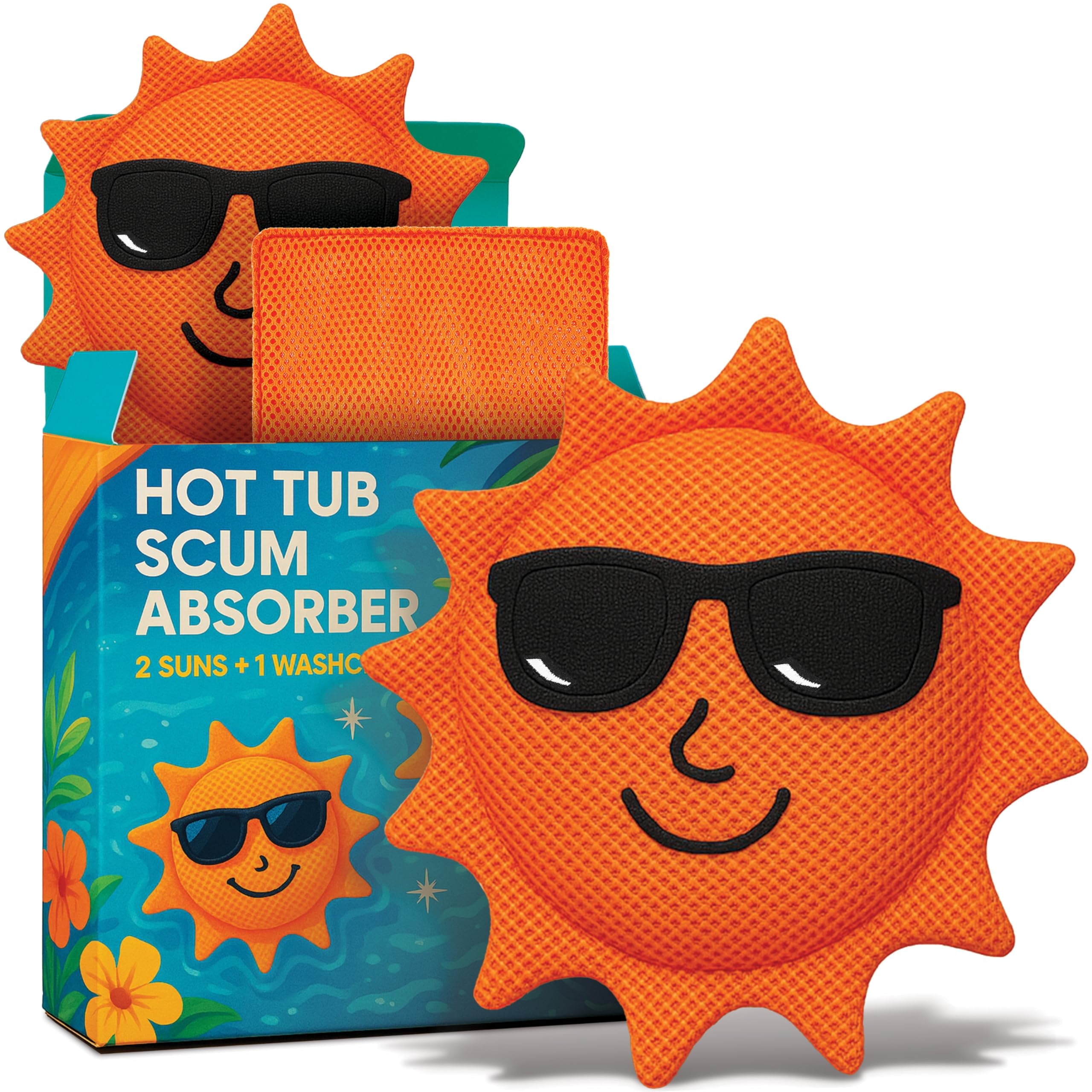 2 Pack Scum Absorber for Spa Hot Tubs, Reusable Spa Tub Cleaner, Oil ...