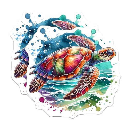 (2 Pack) Sea Turtle Magnets Magnets - Colorful Turtle Decor - 5" On ...