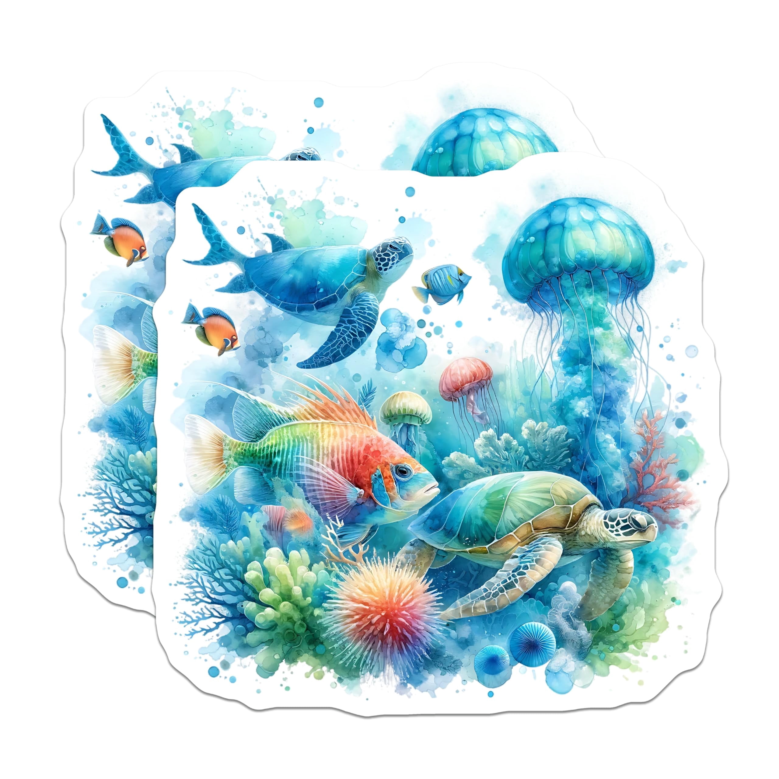 (2 Pack) Sea Turtle Magnets - Ocean Life Art - Marine Animals Decor - 5 ...