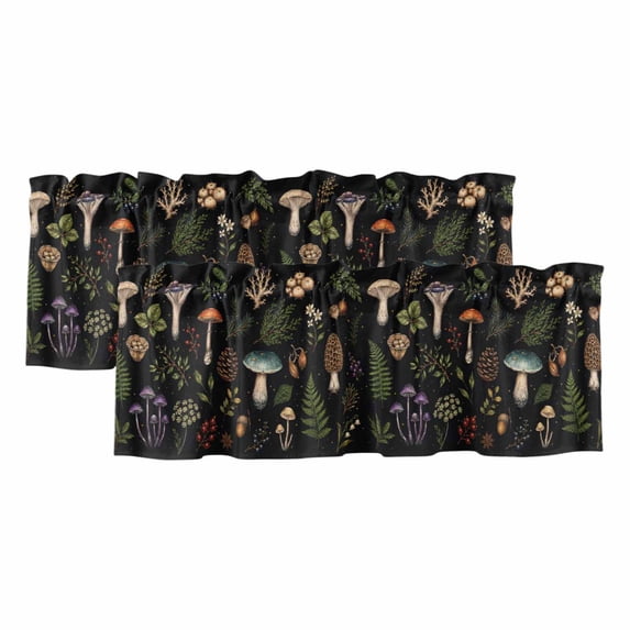 2 Pack Seamless Botanical Valance for Window Fprest Plant Fern Leaf ...