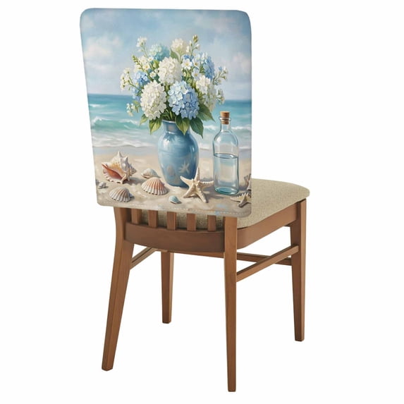 2 Pack Seaside Beach Chair Back Covers Blue Hydrangeas Flower Bottle ...