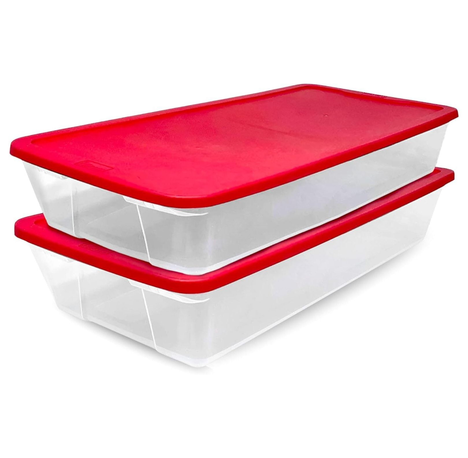 2-Pack Seasonal Holiday, Clear Plastic Storage Organizer Bins, 41 Quart ...