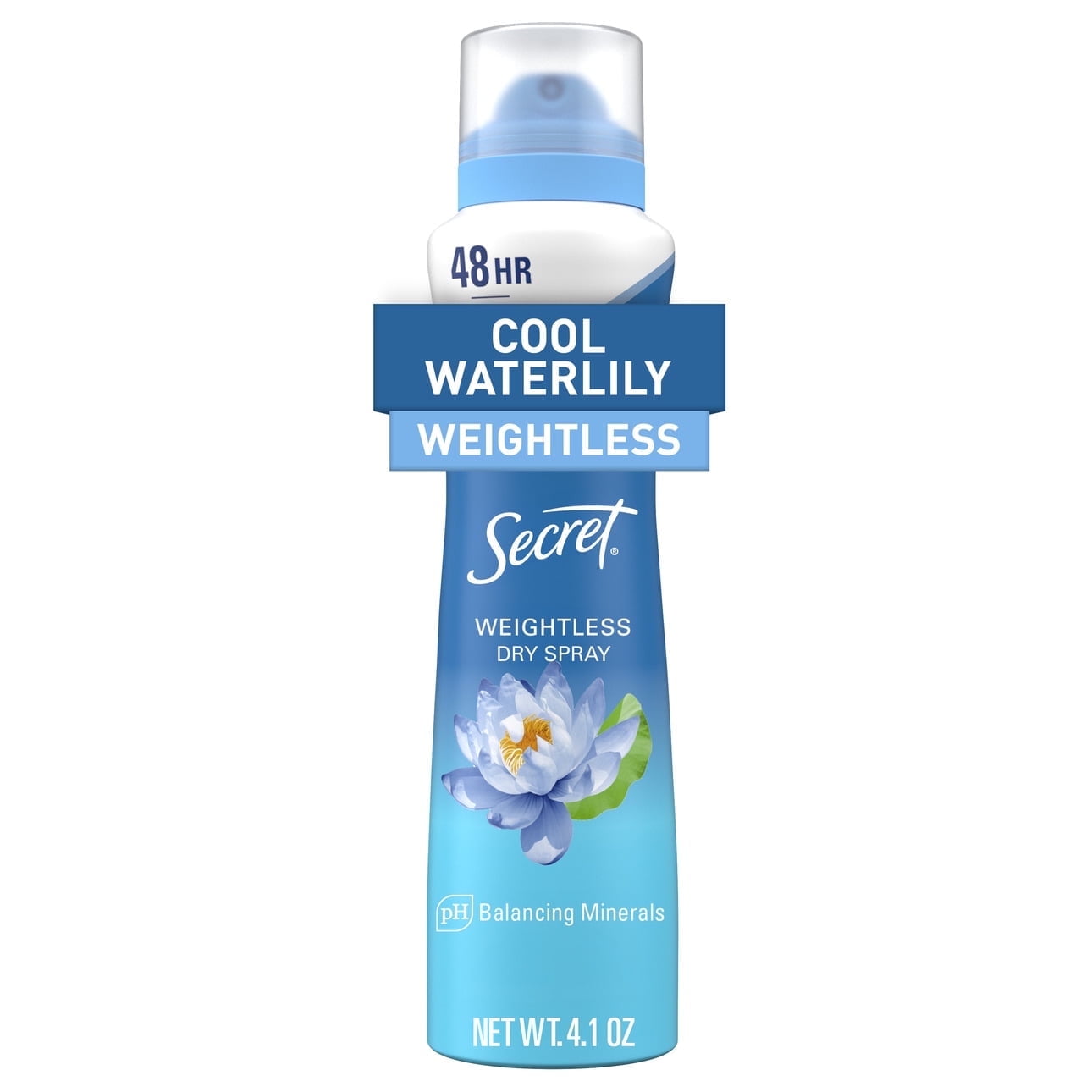 (2 Pack) Secret Dry Spray Antiperspirant Deodorant, Waterlily and Argan ...