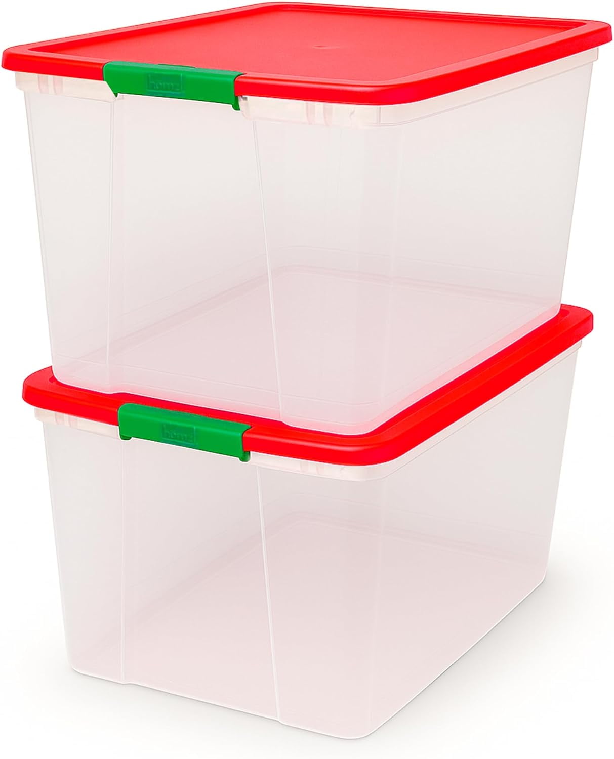 2 Pack Secure Latch, Clear Plastic Storage Organizer Bins, 64 Quart ...