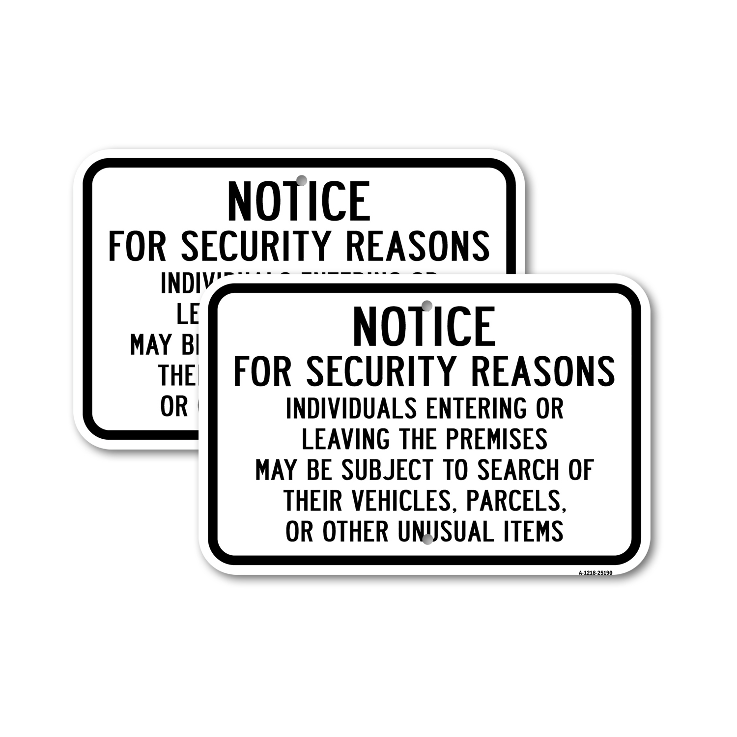 (2 Pack) For Security Persons Entering Leaving Premises May | 18" X 24 ...