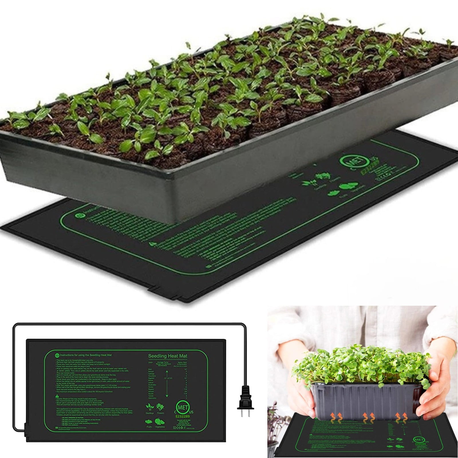 2 Pack Seedling Heat Mat for Seed Starting, 10" x 20.75" Waterproof ...