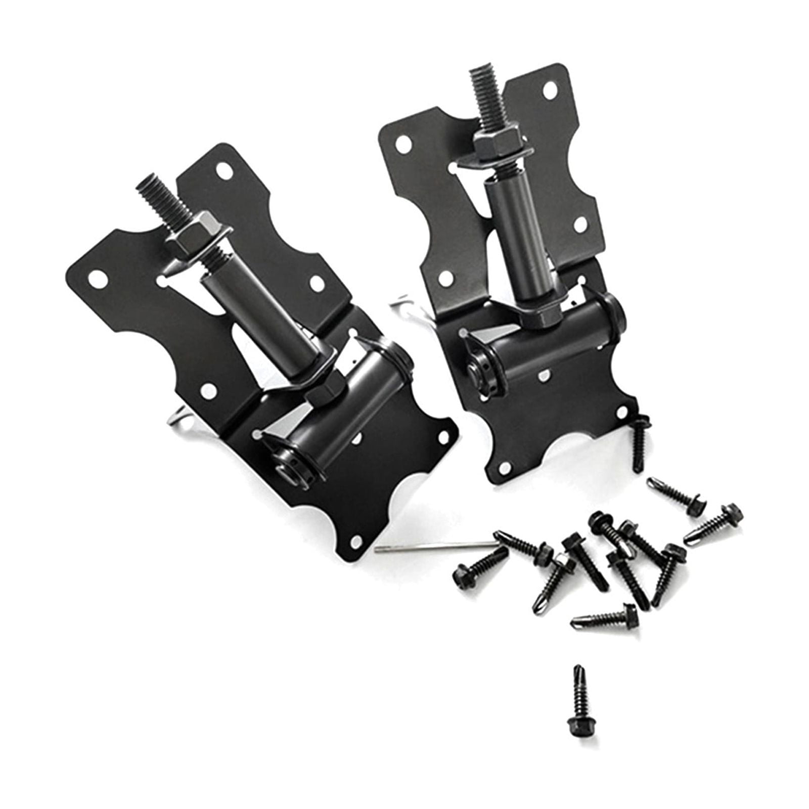 2 Pack Self Closing Gate Hinges for Wooden Fences Heavy Duty Solid ...