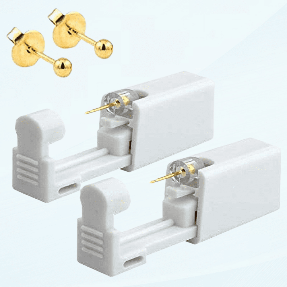 2 Pack Self Ear Piercing Gun Earring,Disposable Piercing Kit No Pain ...