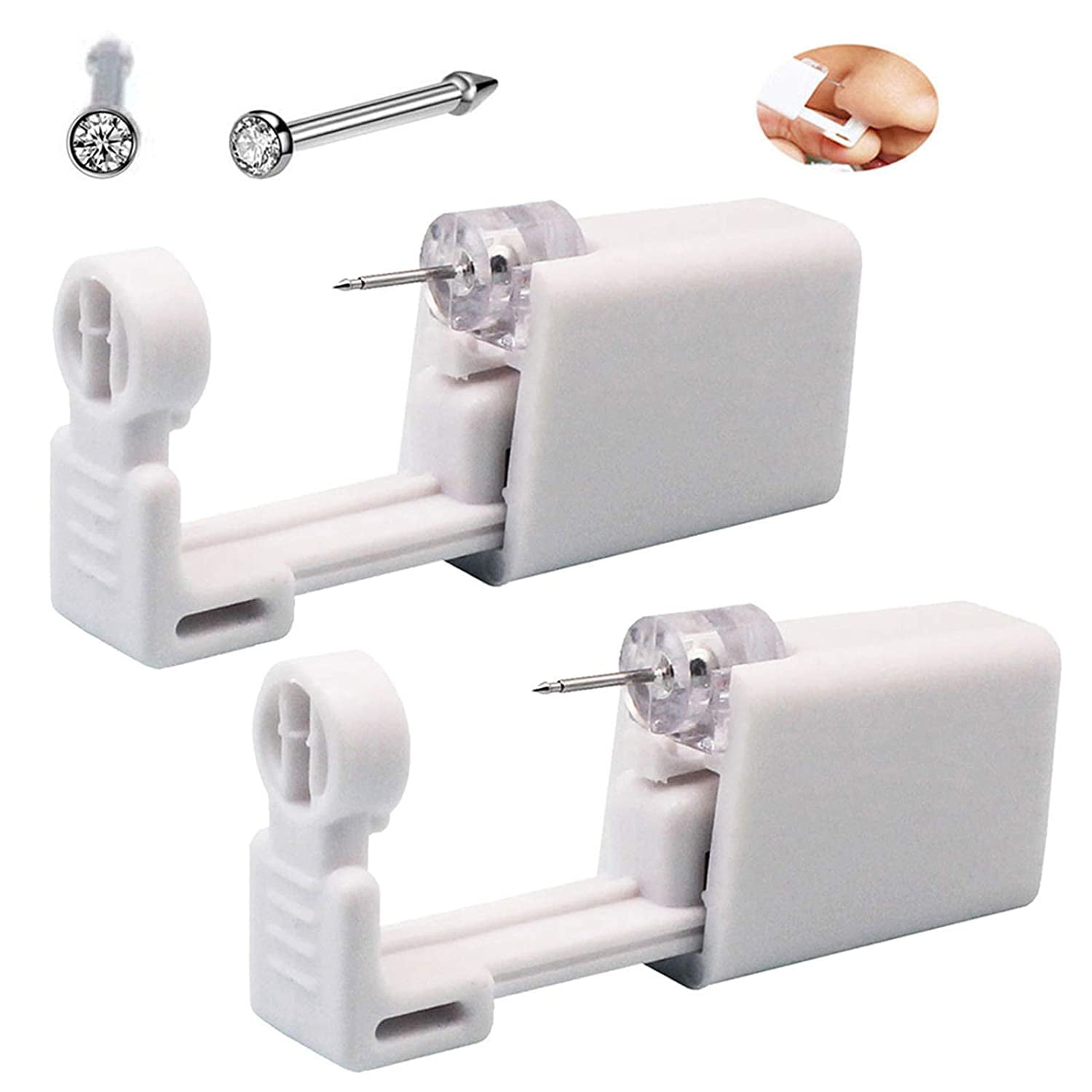 2 Pack Self Nose Piercing Gun Self Nose Piercing Gun Kit Safety Nose ...
