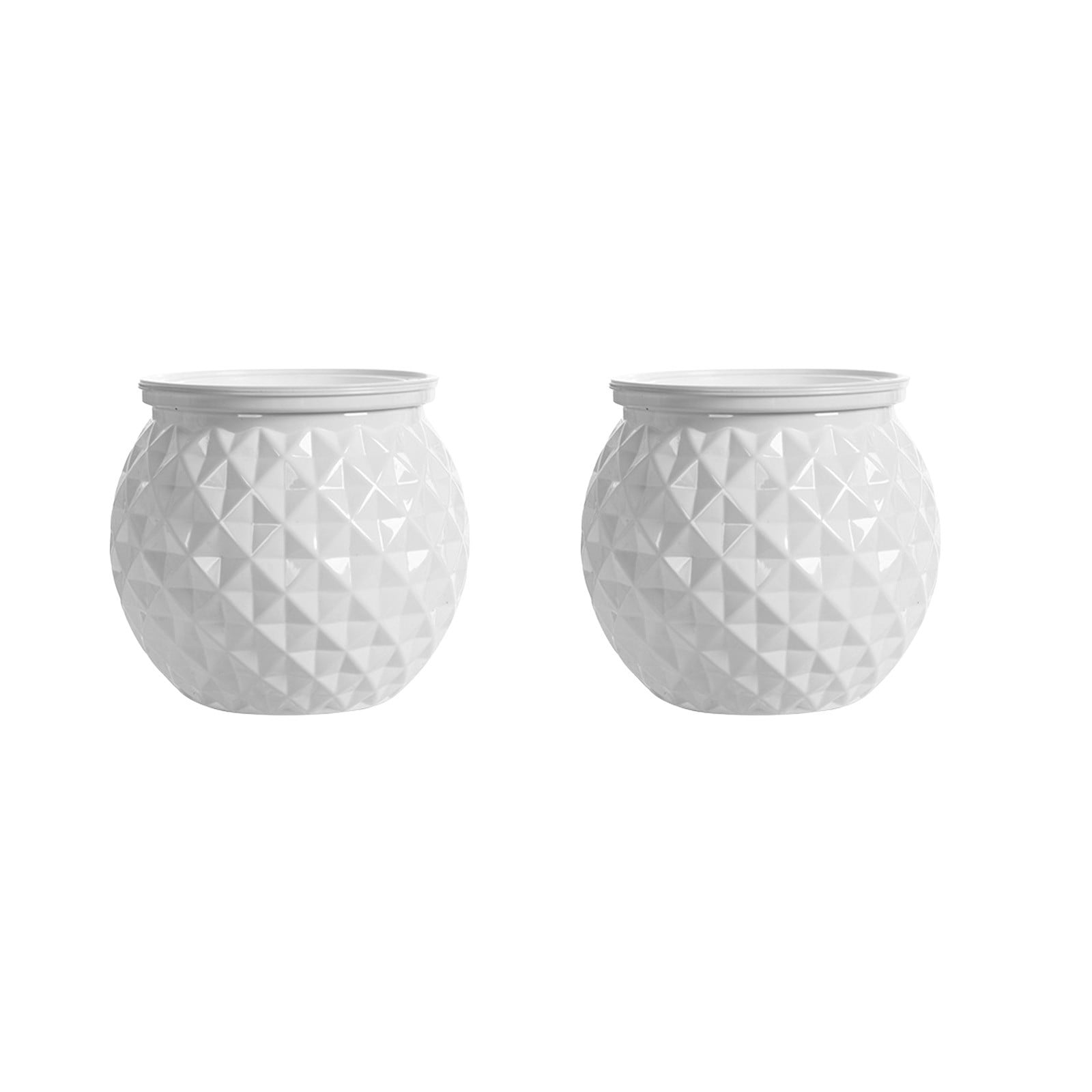 2-Pack Self-Watering Transparent Planters - Modern Geometric Hydroponic ...