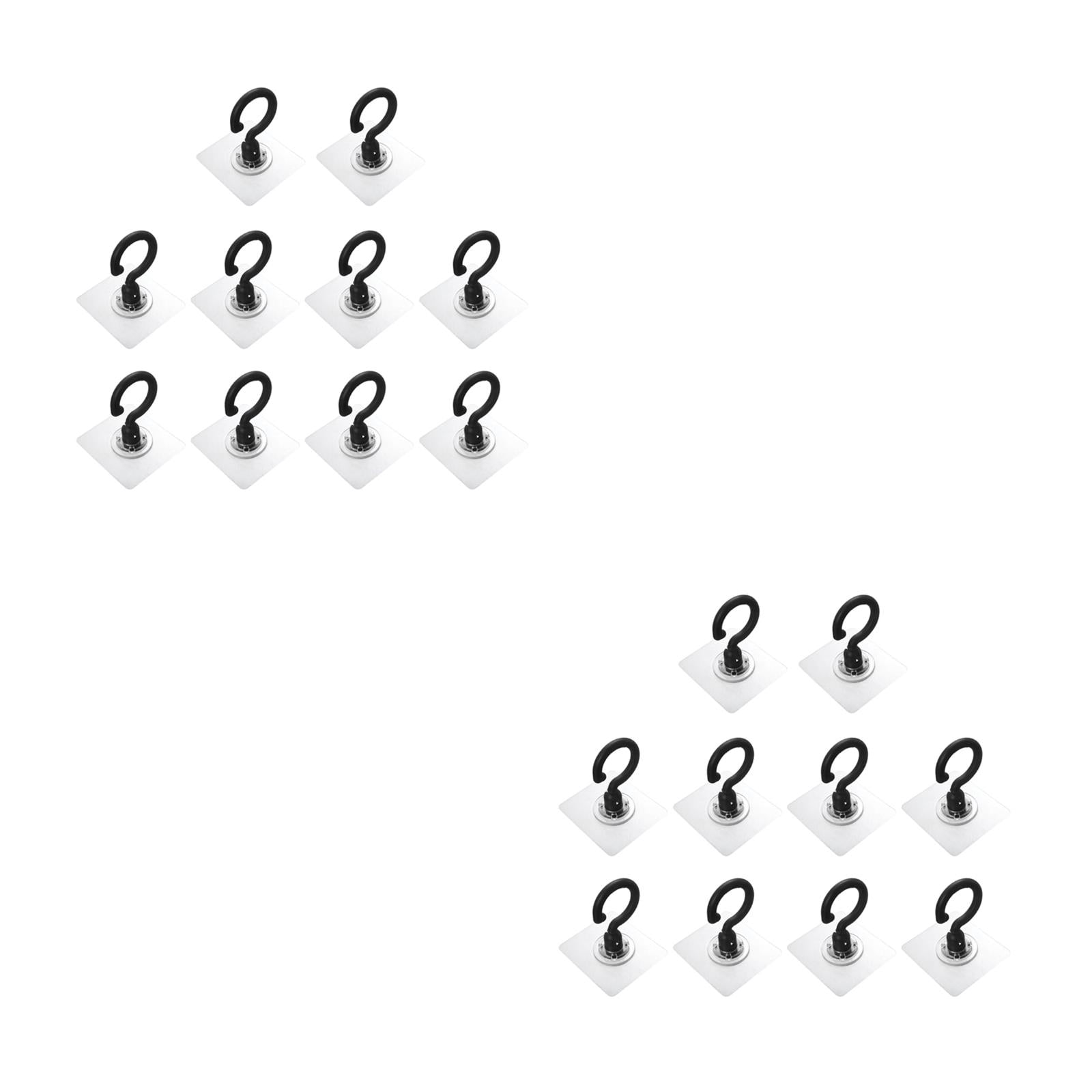 2 Pack Self-adhesive Hooks Multifunctional Stickers Coat Hanger Black ...