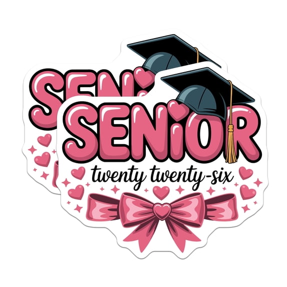 (2 Pack) Senior 2026 Stickers - Graduation Cap - Class of 2026 Graduate ...
