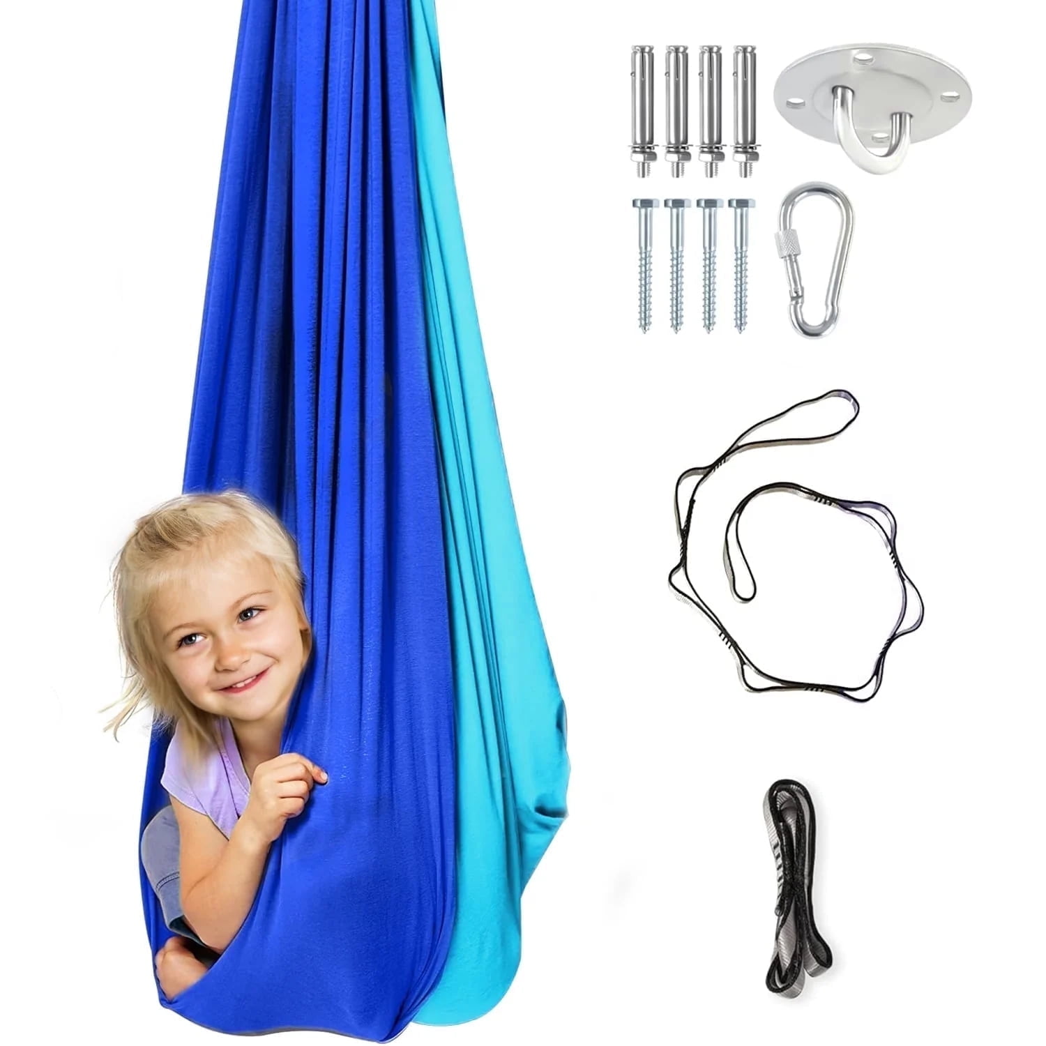 2 Pack-Sensory Swing, Double Layer Indoor Therapy Swing for Kids and ...
