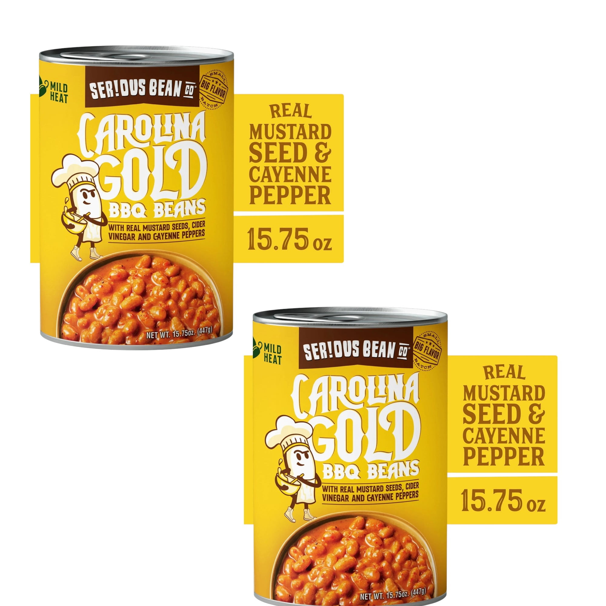 ( 2 Pack ) Serious Bean Co Carolina Gold BBQ Beans, Mild Heat, Gluten ...