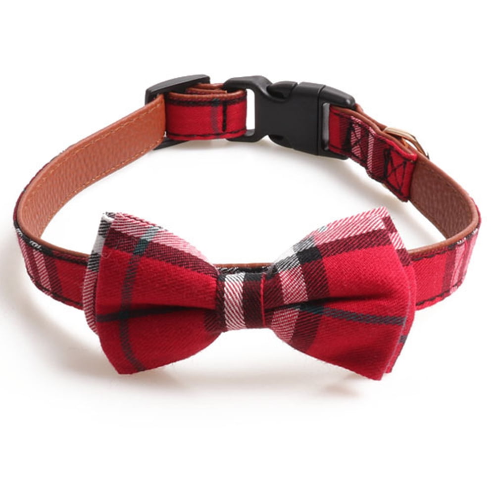 2 Pack/Set Dog Collars with Bow Tie and Bells, Adjustable Cute Dog Bow ...