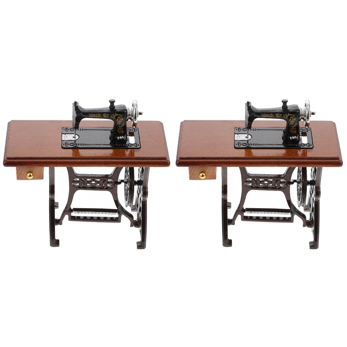 2 Pack Sewing Machine Kit Mini Miniature Model Decoration Dollhouse ...