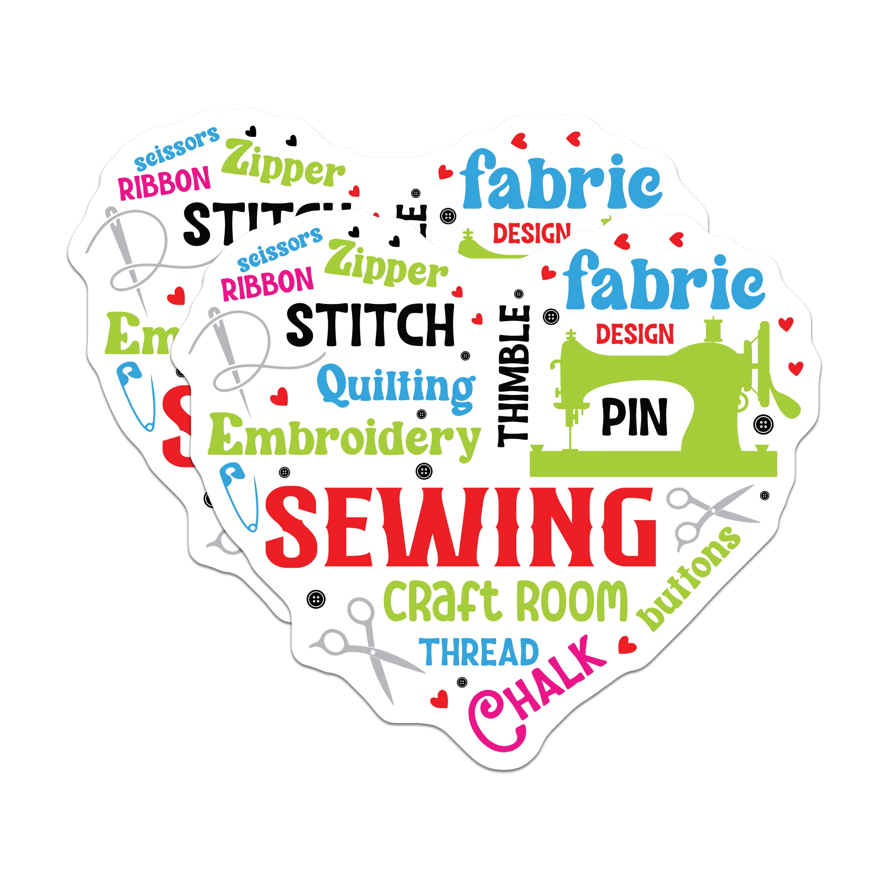 (2 Pack) Sewing Stickers - Craft Room Decor - Quilting Embroidery ...
