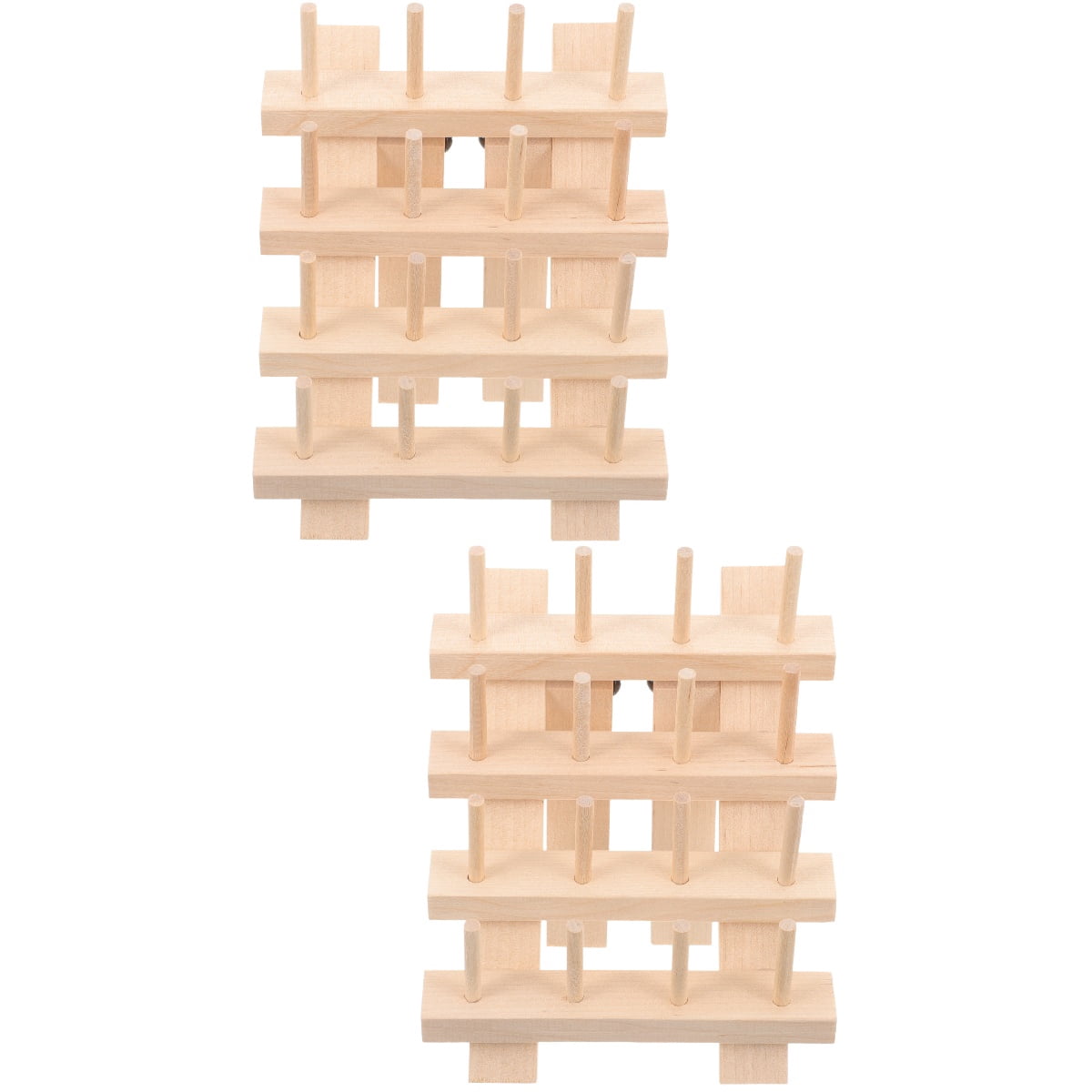 FENGGUIQU 2Pack Khaki Wood Spool Storage Rack for Sewers and - Walmart.com