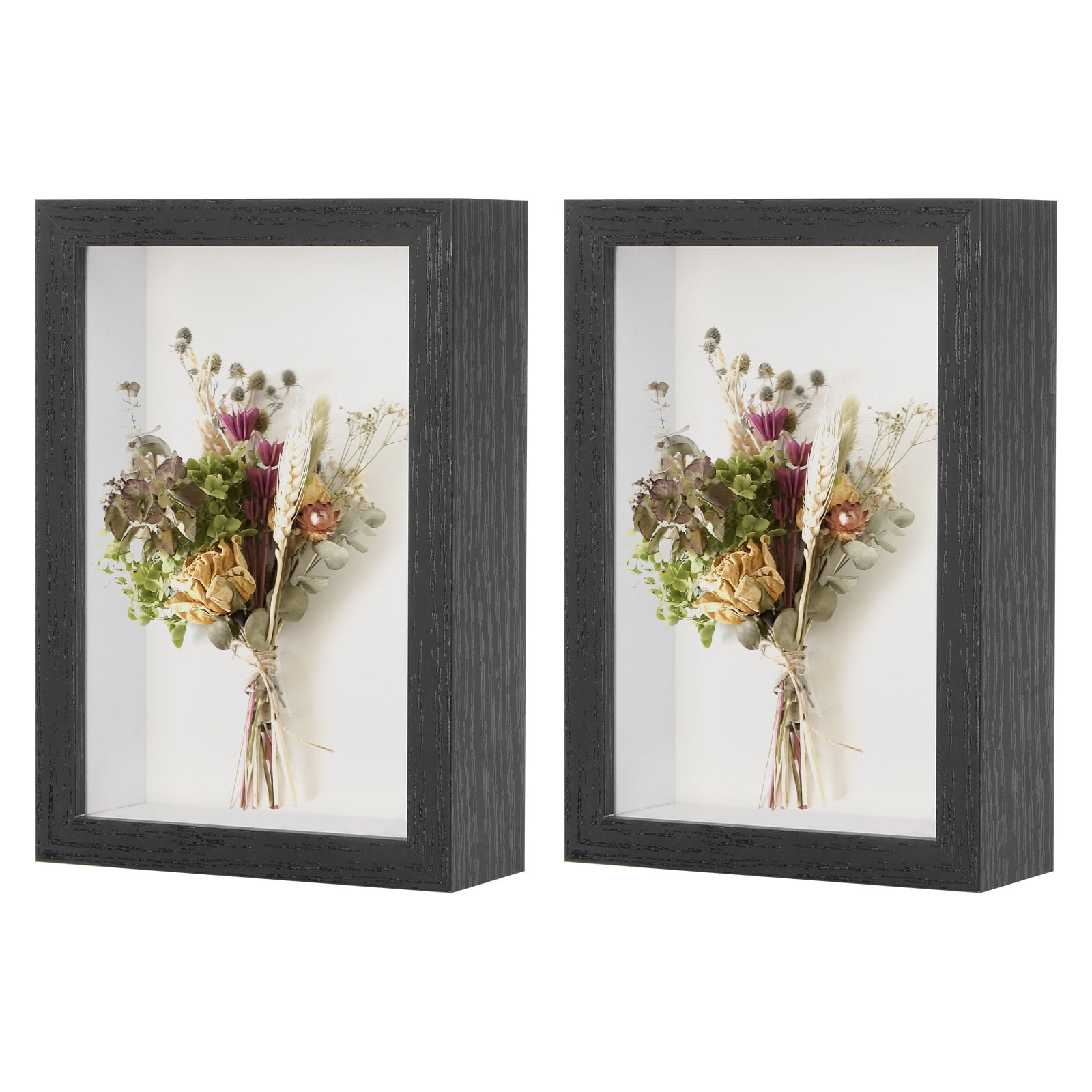 2 Pack Shadow Box Frame, 4 x 6 Inch Wooden Dried Flower Photo Frame ...