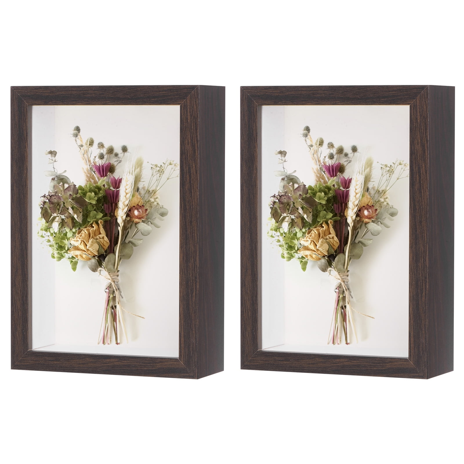 2 Pack Shadow Box Frame, 4 x 6 Inch Wooden Dried Flower Photo Frame ...