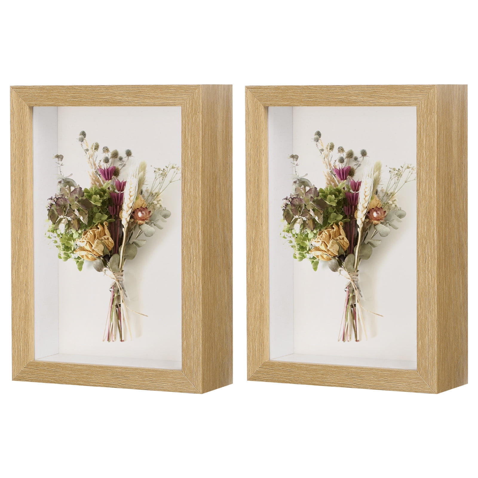 2 Pack Shadow Box Frame, 4 x 6 Inch Wooden Dried Flower Photo Frame ...