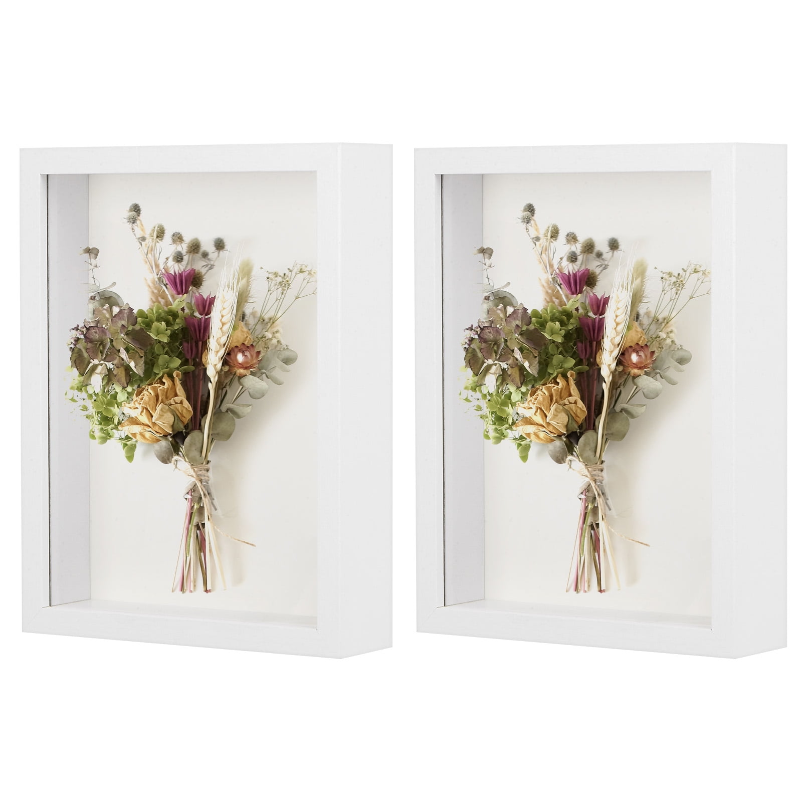 2 Pack Shadow Box Frame, 6 x 8 Inch Wooden Dried Flower Photo Frame ...