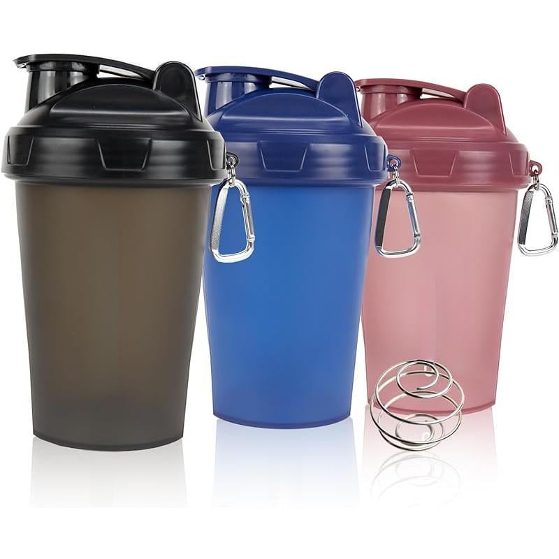 2 Pack Shaker Bottles for Protein Mixes, 17 oz Small Protein Shaker ...