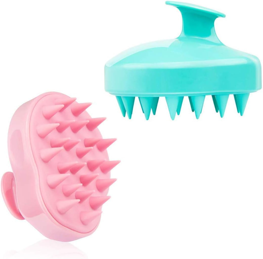 2 Pack Shampoo Brush Hair Scalp Massager Soft Silicone Scalp Massage ...