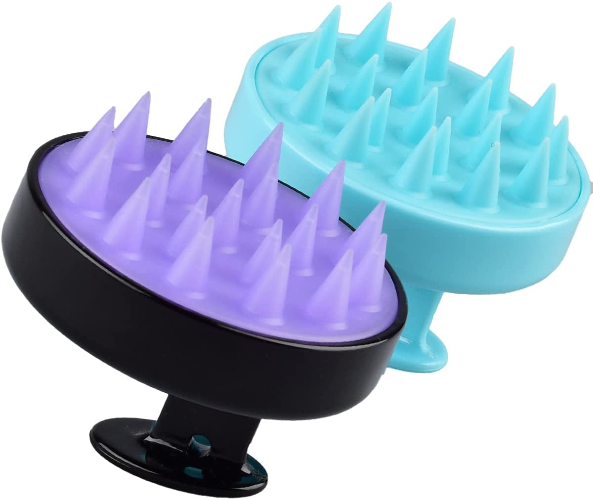 2 Pack Shampoo Brush, Scalp Massager, Handheld Soft Silicone Hair ...