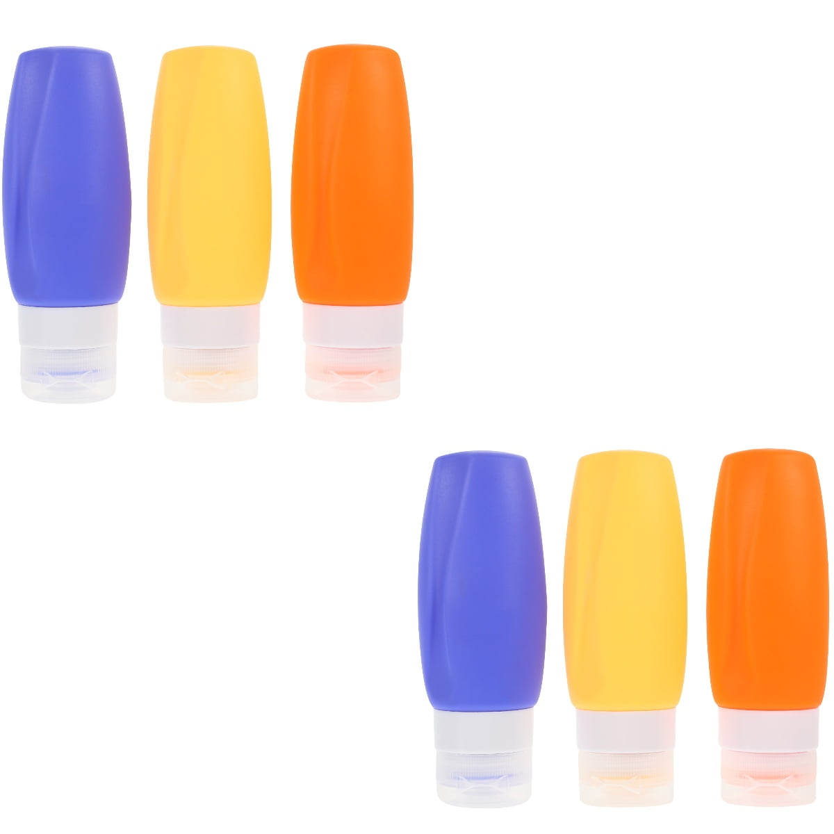 2 Pack Shampoo Travel Bottles Clear Silicone Dispensing Set Refillable ...