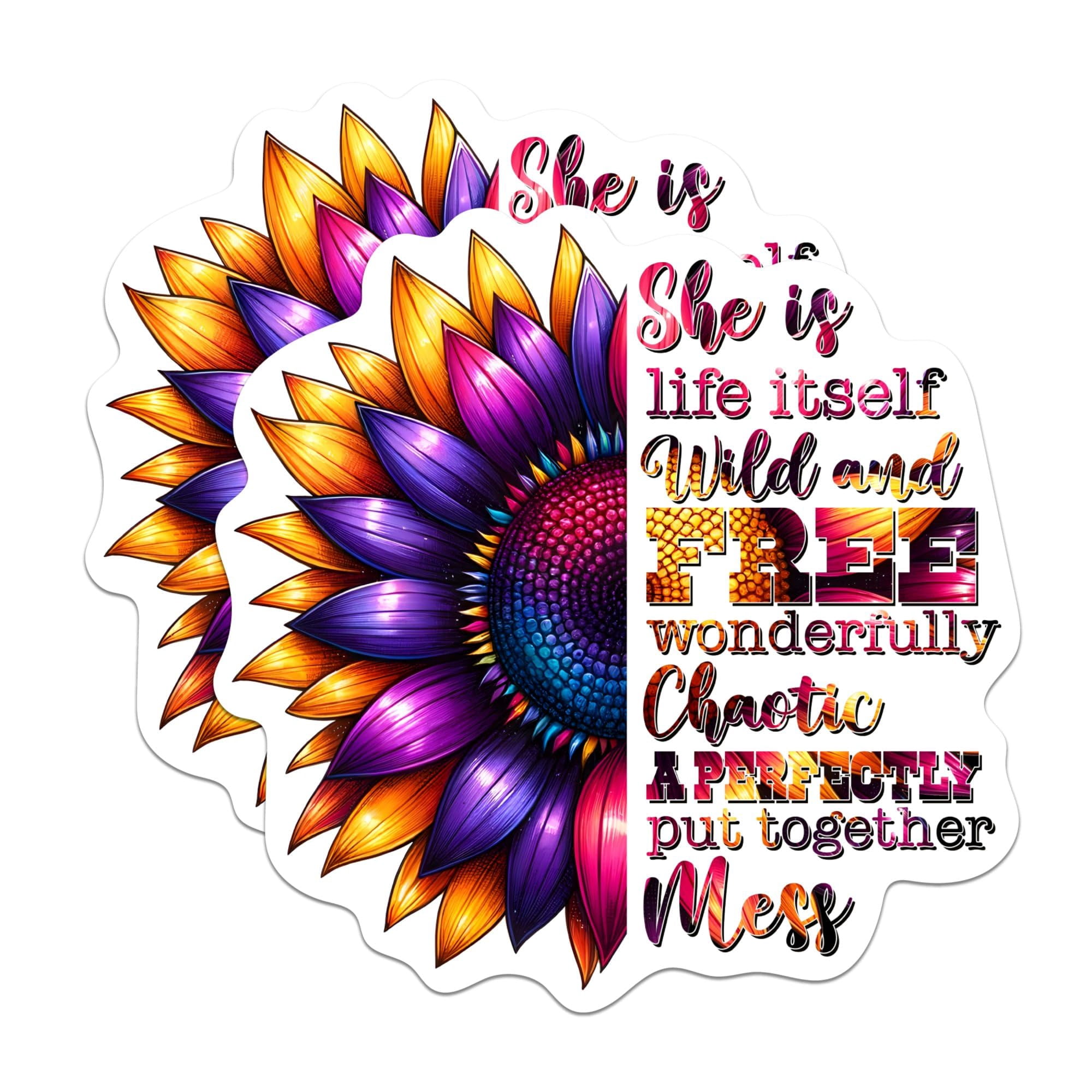 (2 Pack) She is Life Itself Wild and Free Wonderfully Stickers ...