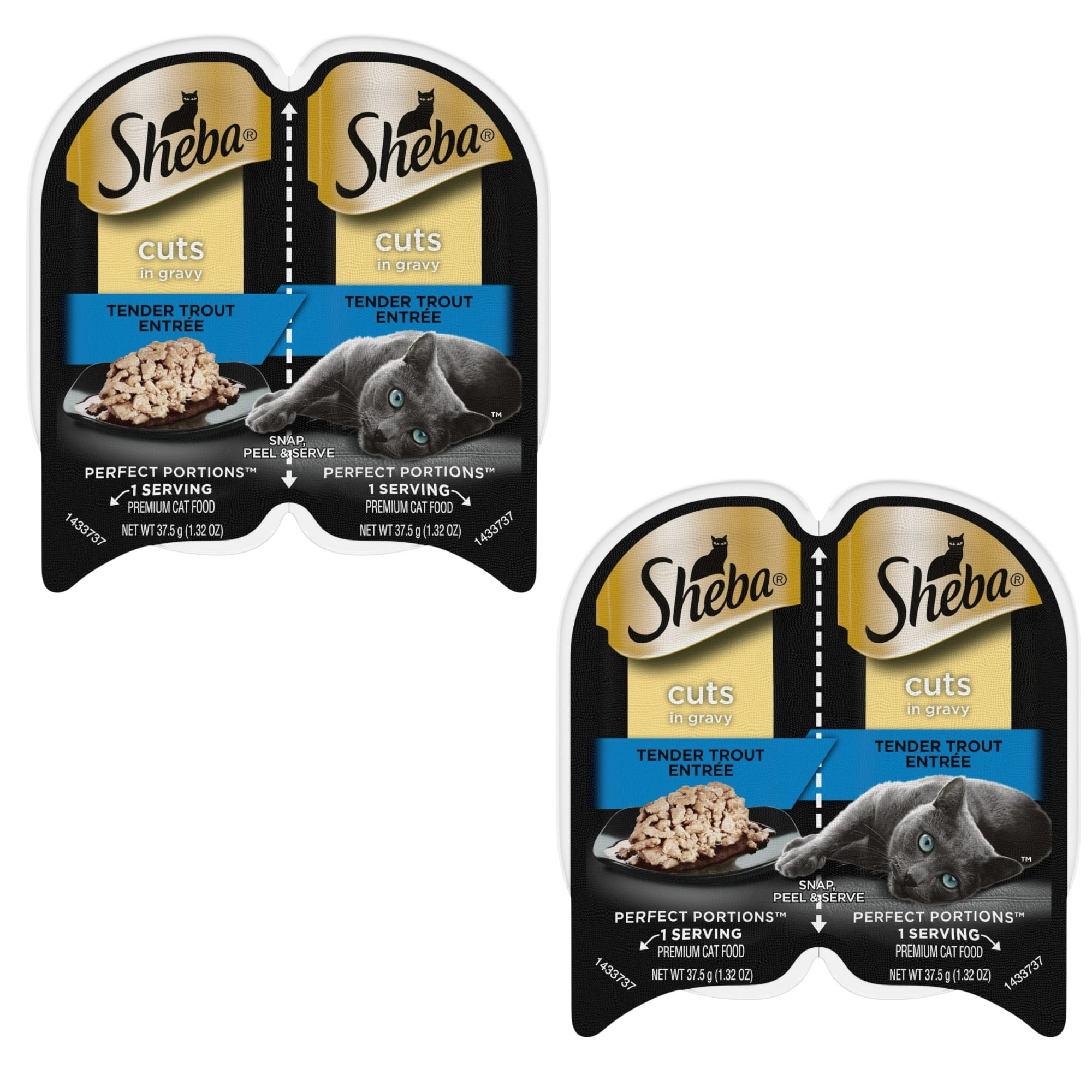 ( 2 Pack ) Sheba Wet Cat Food Cuts in Gravy Tender Trout Entree, 2.6 oz ...