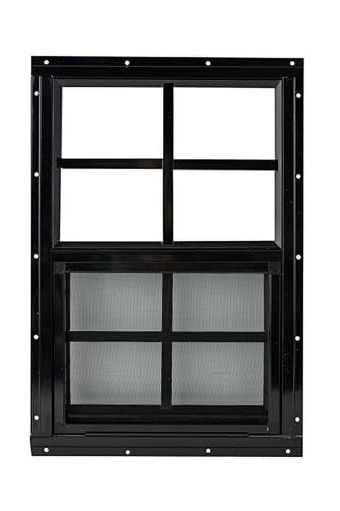 2 Pack Shed Window 12x18 Black Flush - Vertical Slider with Tempered ...