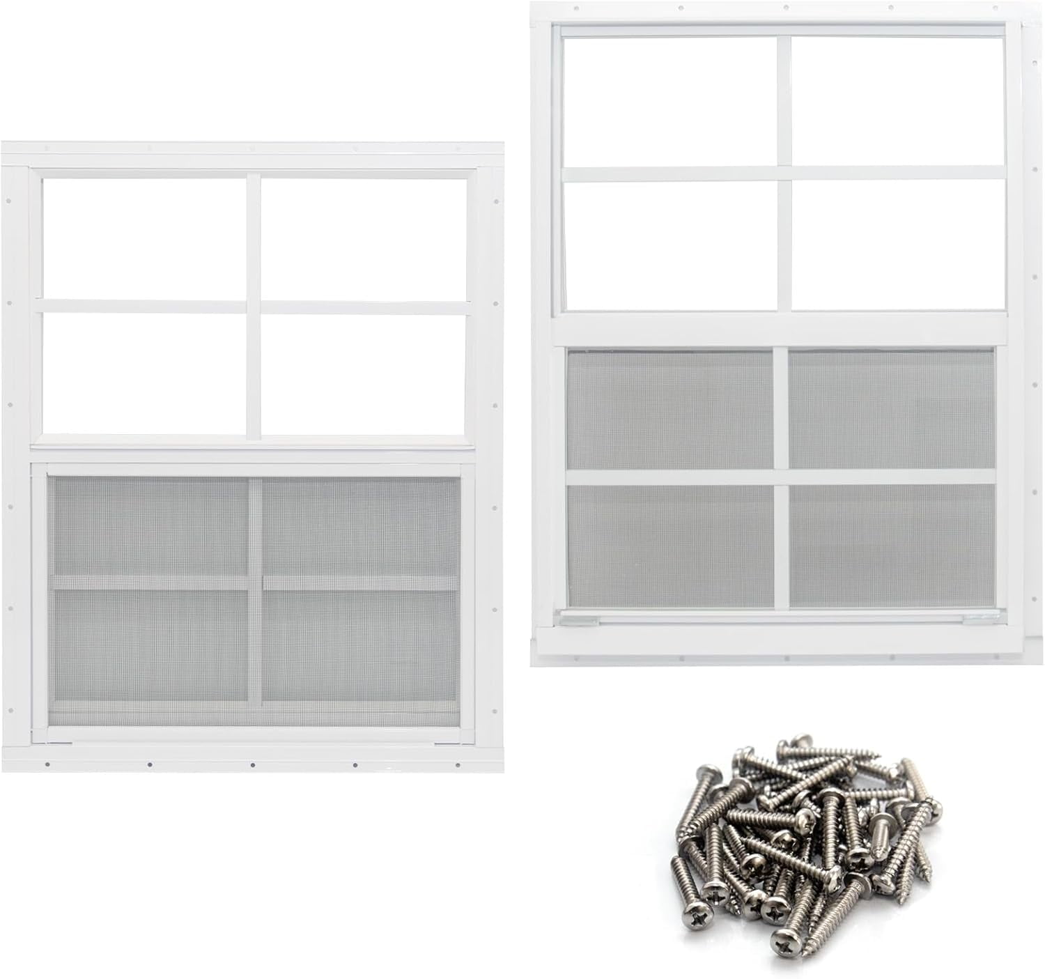 2 Pack Shed Window, 24" x 36" Flush Mount Window with Tempered Glass ...