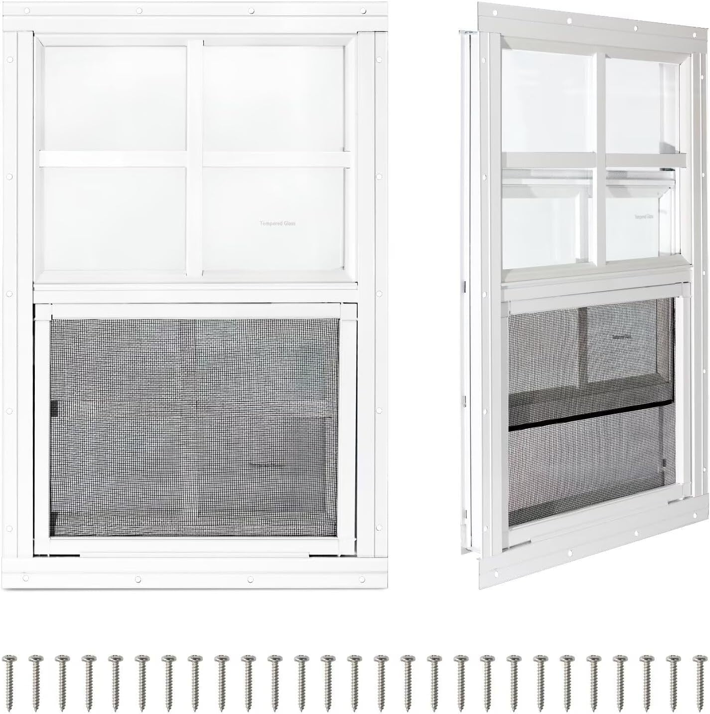 2 Pack Shed Windows,14" x 21" Small Sliding Windows,Flush Mount Windows ...