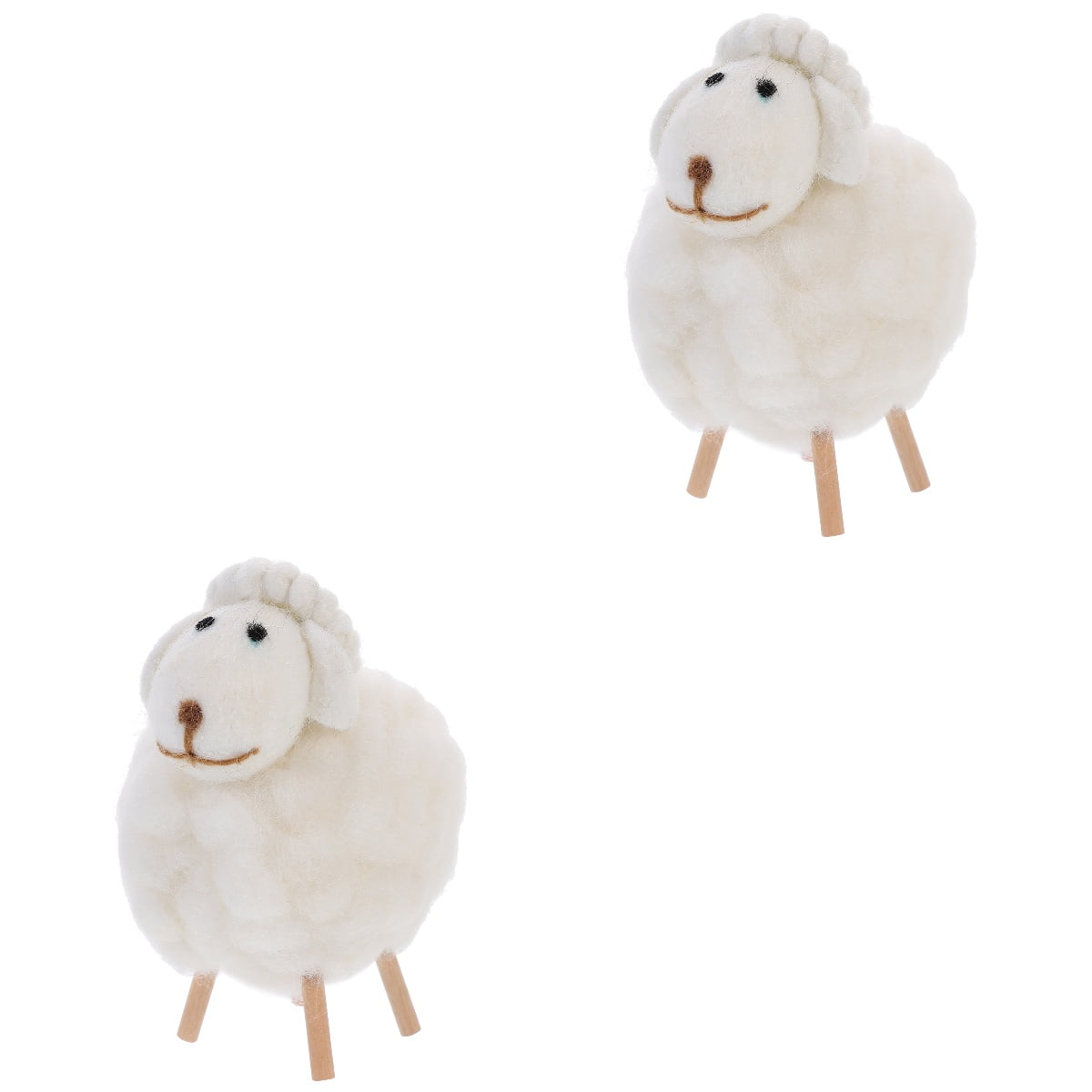 2 Pack Sheep Figurines Craft Desktop Doll Tiny Little Child White ...