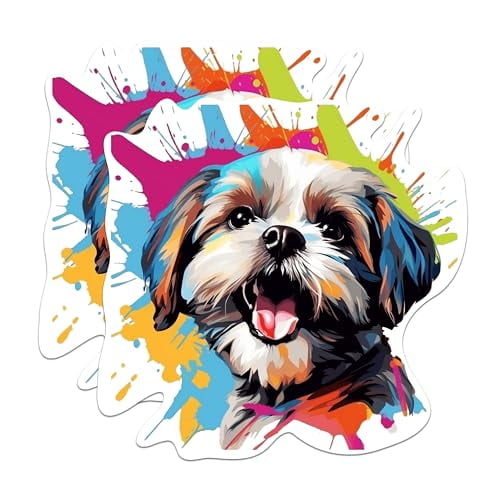 (2 Pack) Shih Tzu Dog Breed Stickers - 5 Inches On Longest Side ...