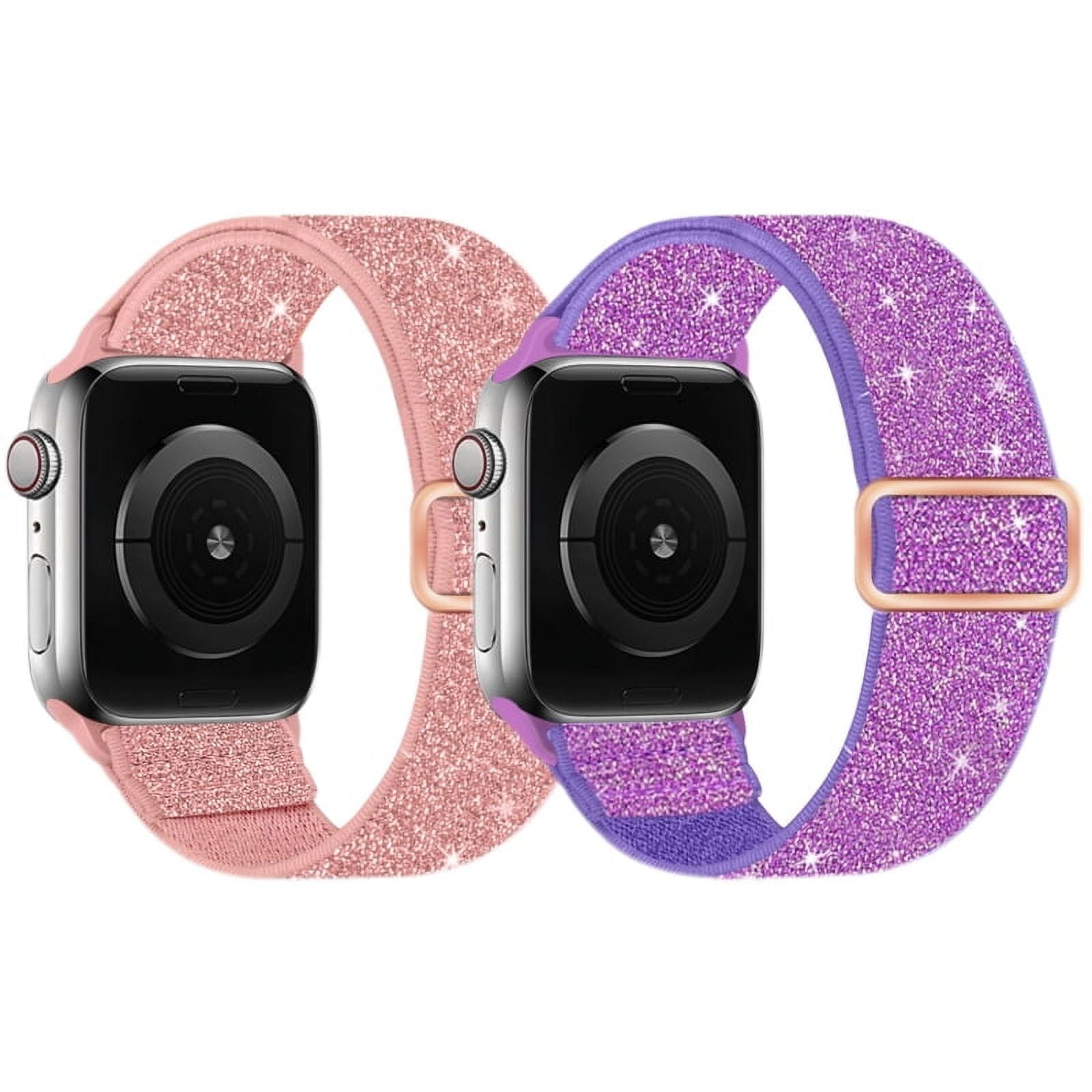 2 Pack Shiny Bands Compatible with Apple Watch Band for Women 38mm 40mm ...