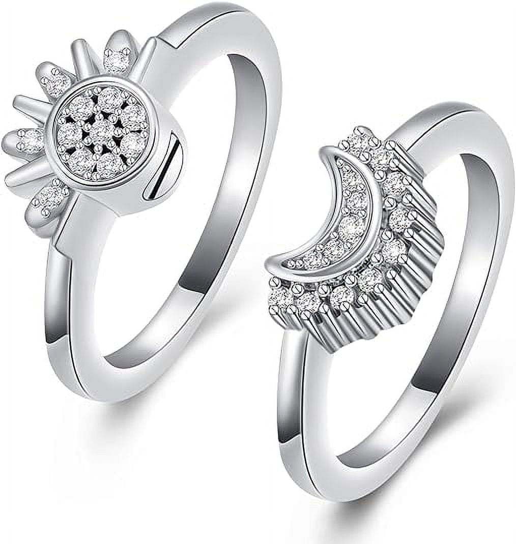 2 Pack Shiny Sun & Moon Urn Cremation Ring Set - Personalized Cremation ...