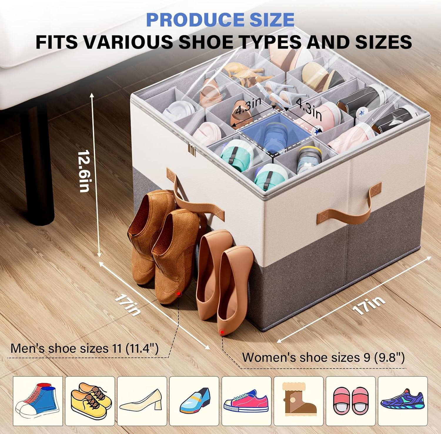 2 Pack Shoe Organizer for Closet, Fits Up to 16-32 Pairs, Foldable Shoe ...