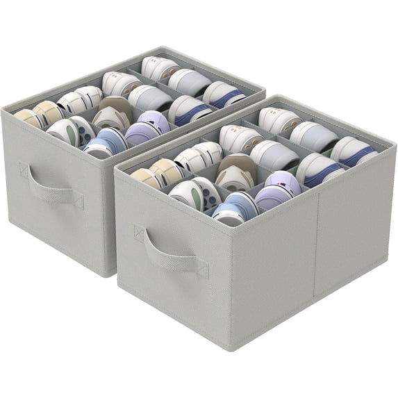 2 Pack Shoe Organizer for Closet, Fits Up to 24 Pairs, Foldable Space ...