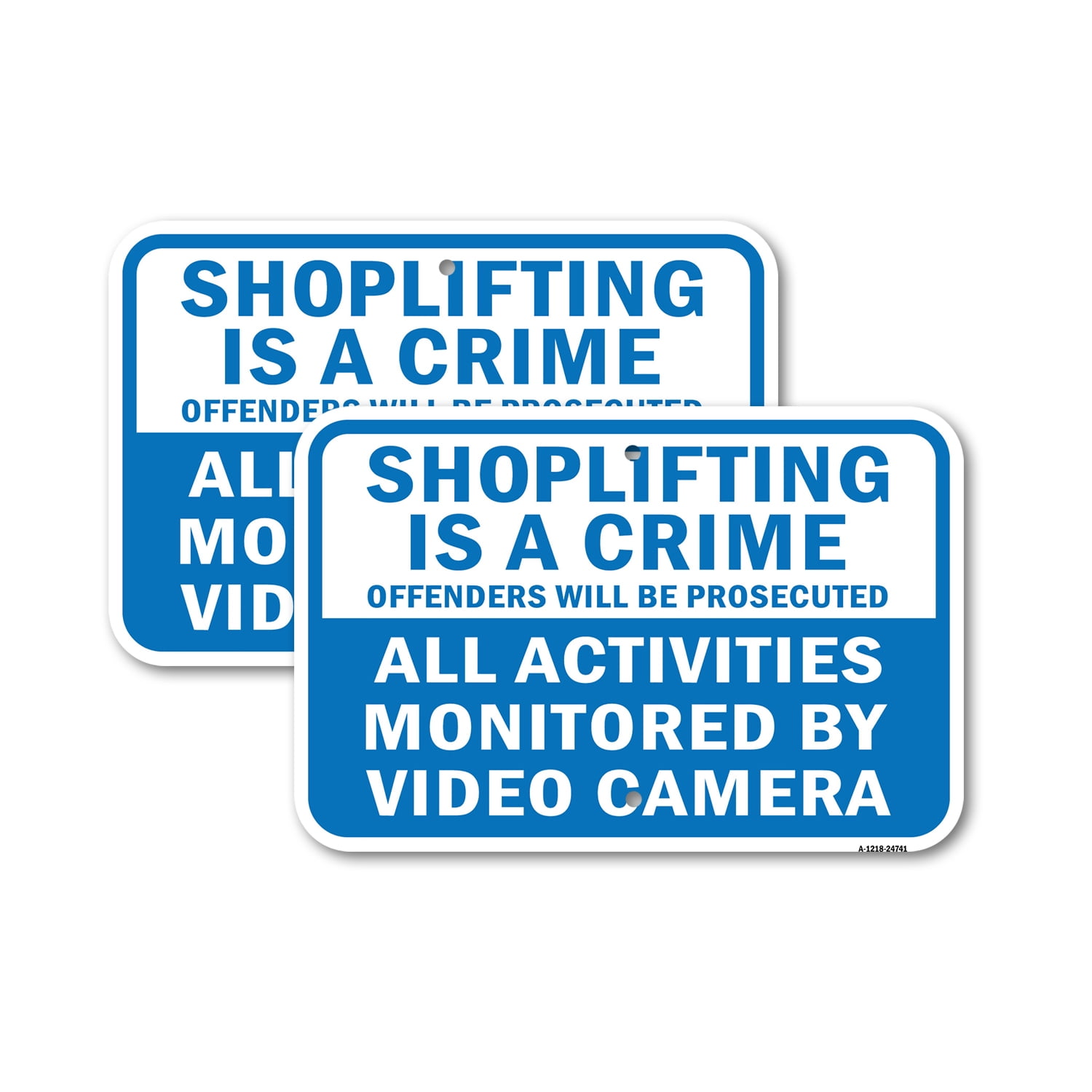 (2 Pack) Shoplifting Is A Crime Offender Prosecuted Activit | 12" X 18 ...
